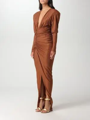 Alexandre Vauthier Long Sleeve Gown - Brown