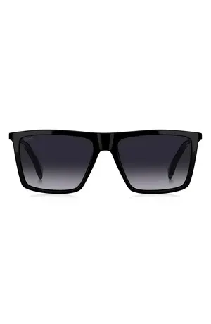 BOSS BOSS 56mm Flat Top Sunglasses Black/ Grey Shaded
