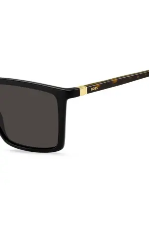 BOSS 56mm Flat Top Sunglasses - Black Havana/ Grey