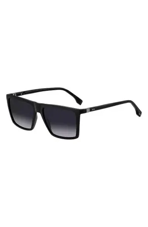 BOSS 56mm Flat Top Sunglasses - Black