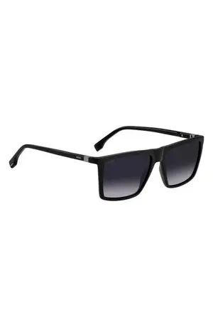 BOSS 56mm Flat Top Sunglasses - Black