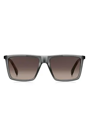 BOSS BOSS 56mm Flat Top Sunglasses Grey/ Havana/ Dark Ruthenium