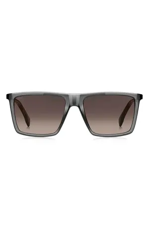 BOSS BOSS 56mm Flat Top Sunglasses Grey Havana Ruth/ Brown