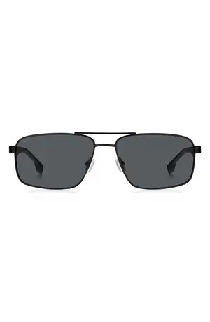 BOSS BOSS 59mm Aviator Sunglasses Matte Black Grey/ Gray