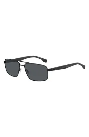 BOSS 59mm Aviator Sunglasses - Matte Black Grey
