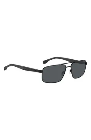 BOSS 59mm Aviator Sunglasses - Matte Black Grey