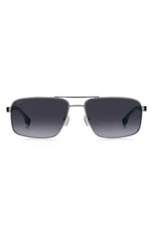 BOSS BOSS 59mm Aviator Sunglasses Ruth Blue/ Grey