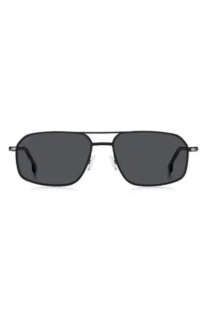 BOSS BOSS 58mm Aviator Sunglasses Matte/ Black Silver
