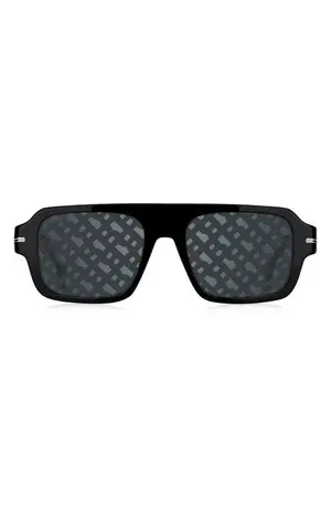 BOSS BOSS 53mm Flat Top Sunglasses Black Logo