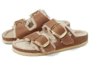 BIRKENSTOCK Birkenstock Arizona Big Buckle Shearling Sandals Brown