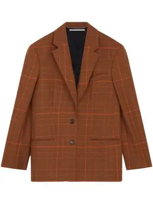 Stella McCartney Prince Of Wales Check Wool Blazer - Brown