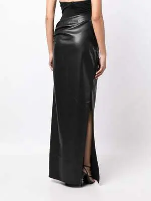 Atlein Ruched High-waist Maxi Skirt