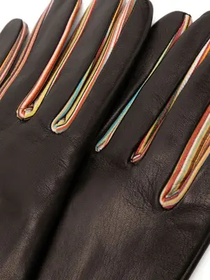 Paul Smith Stripe-detail Leather Gloves