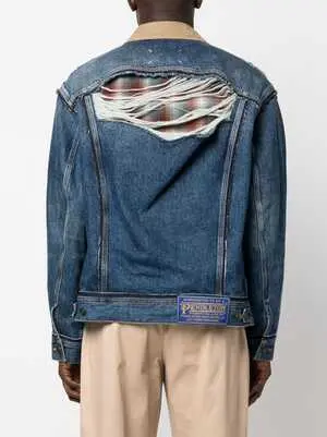 MAISON MARGIELA X Pendleton Distressed Denim Jacket