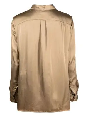Aspesi Long-sleeve Satin Shirt - Brown