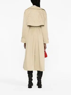Alexander McQueen Cotton Cocoon-sleeved Belted Trench Coat