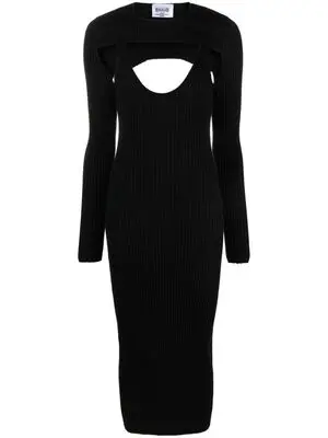 Wolford X Simkhai Ribbed-knit Midi Dress - Black