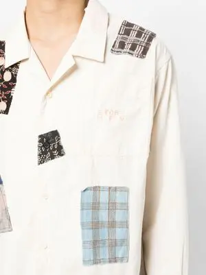 STORY MFG. Greetings Patchwork Cotton Shirt