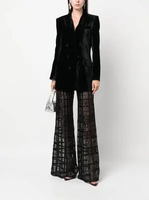 Alberta Ferretti Double-breasted Velvet Blazer