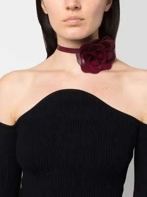 Philosophy Di Lorenzo Serafini Bordeaux Floral Appliqué Choker