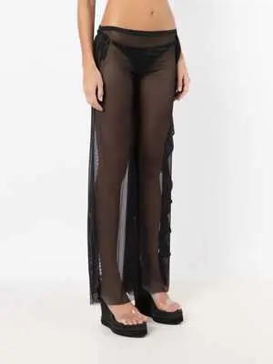 AMIR SLAMA Sheer Ruffled-trim Trousers