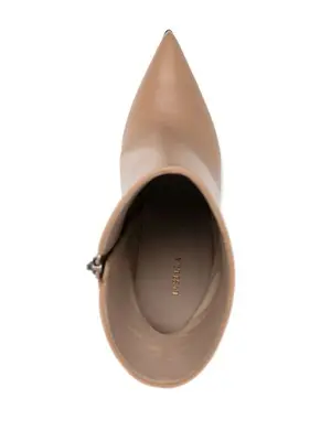 LE SILLA Eva 120mm Leather Ankle Boots - Brown