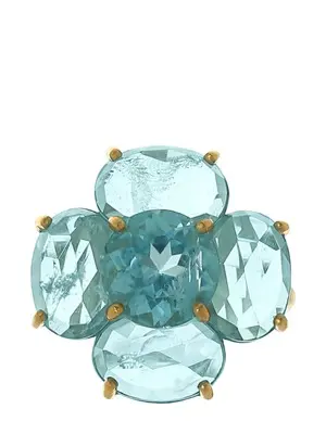 Irene Neuwirth 18kt Yellow Aquamarine Floral Ring - Gold