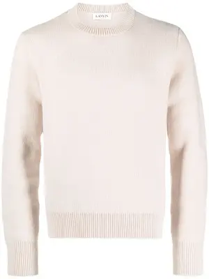 LANVIN Crew-neck Wool-cashmere Jumper - Neutrals