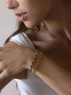Irene Neuwirth 18kt Yellow Fire Opal Link Bracelet - Gold