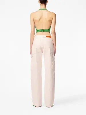 Heron Preston Distressed Cotton Corset Top - Green