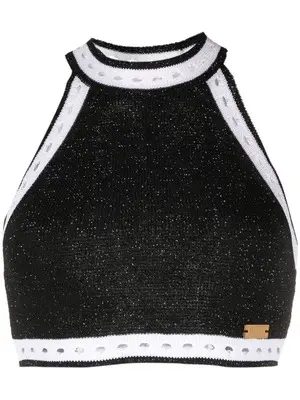 Balmain Cut-out Detail Cropped Top