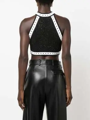 Balmain Cut-out Detail Cropped Top