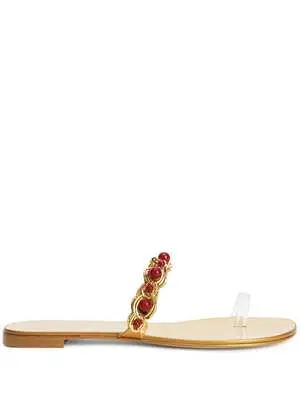 GIUSEPPE ZANOTTI Marguerithe Bead-embellished Sandals - Gold