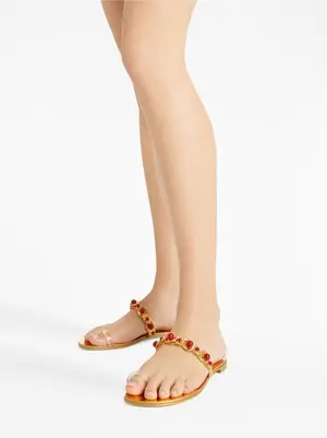 GIUSEPPE ZANOTTI Marguerithe Bead-embellished Sandals - Gold
