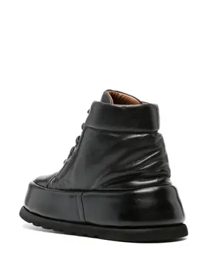 Marsèll Leather Platform Combat Boots - Black