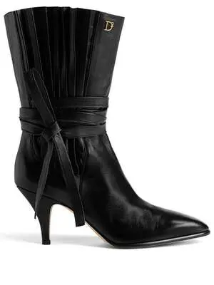 Dsquared2 Logo-plaque Self-tie Leather Boots