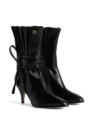 Dsquared2 Logo-plaque Self-tie Leather Boots