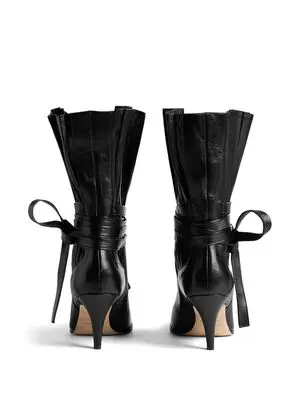 Dsquared2 Logo-plaque Self-tie Leather Boots