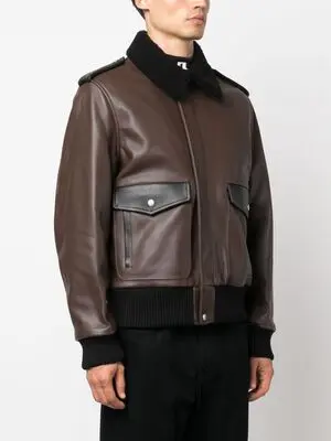 Palm Angels Racing Aviator Leather Jacket