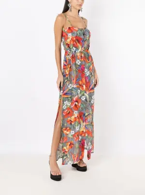 AMIR SLAMA Floral-print Maxi Dress