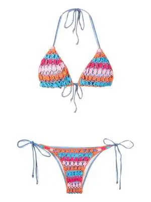 AMIR SLAMA Crochet-knit Bikini Set - Multicolour