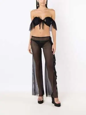 AMIR SLAMA Tie-fastening Crop Top