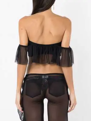 AMIR SLAMA Tie-fastening Crop Top