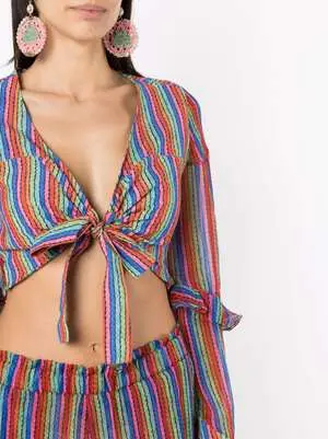 AMIR SLAMA Graphic-print Crop Top