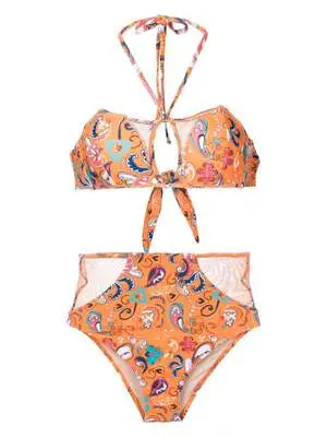 AMIR SLAMA Graphic-print Bikini Set - Orange
