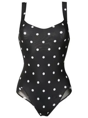 AMIR SLAMA Polka-dot Print Swimsuit - Black