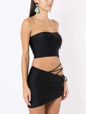 AMIR SLAMA Lace-up Cropped Top
