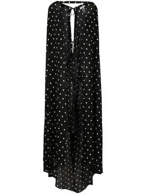 AMIR SLAMA Polka-dot Print Silk Cape