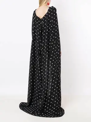 AMIR SLAMA Polka-dot Print Silk Cape