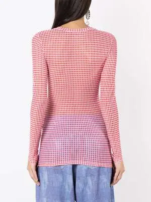 AMIR SLAMA Gingham-check Pattern Top